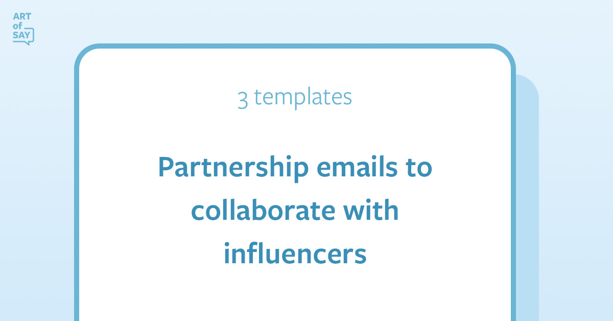 Partnership emails to collaborate with influencers
